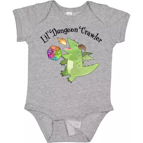 Bella Canvas Lil' Dungeon Crawler- Cute Dragon Baby Bodysuit Pop ...