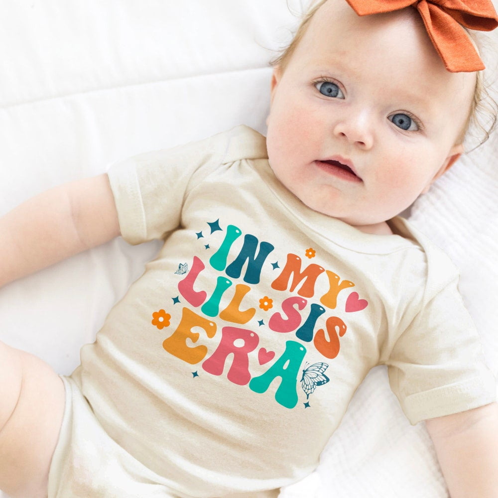 Bella Canvas with In My Lil Sis Era, New Baby Announcement Apparel, Little Sister Reveal, Baby ...