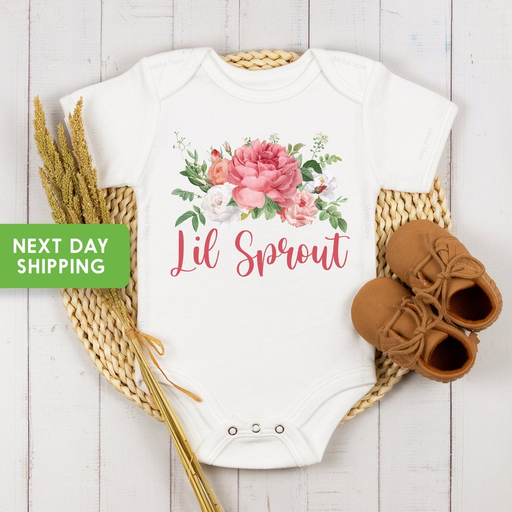 Bella Canvas Lil Sprout For Girls, Cute Floral Baby For Newborn ...