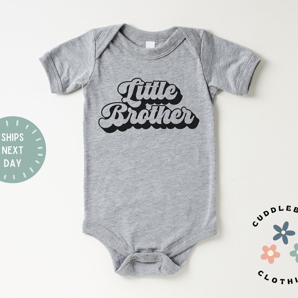 Bella Canvas Little Brother Baby Bodysuit, Retro Little Bro, Baby ...