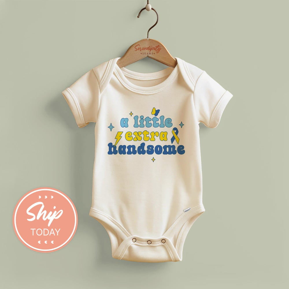Bella Canvas with A Little Extra Handsome, Awareness Baby Outfit, Cute ...