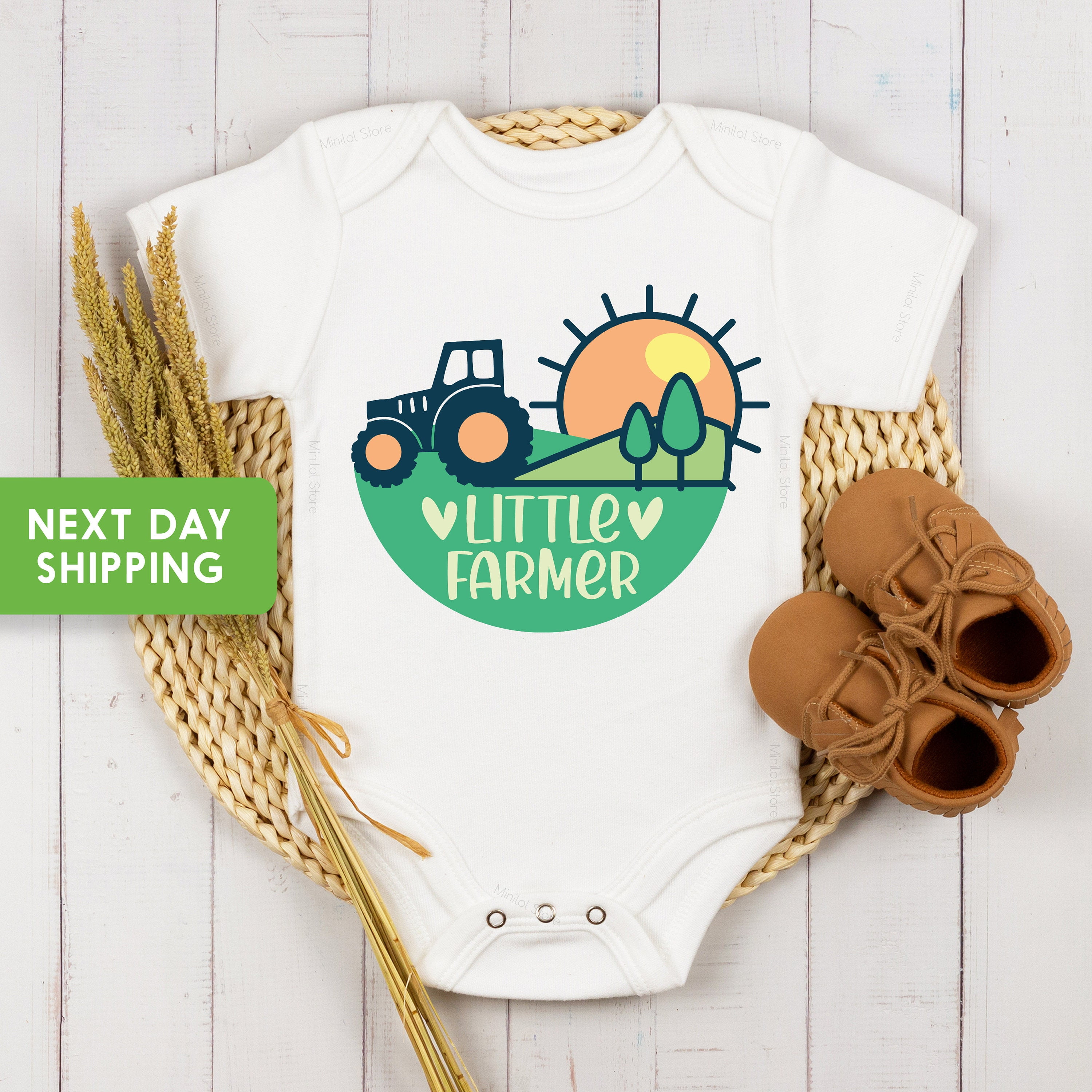 Bella Canvas with Little Farmer, Tractor, Baby Farmer Oneise, Baby ...