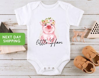 Bella Canvas Little Ham Baby Onesie, Little Pig Onesie, Farm Baby ...