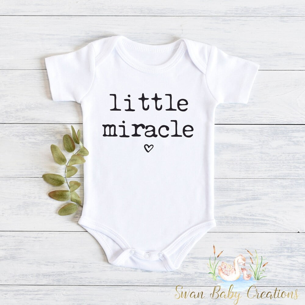 Bella Canvas with Little Miracle Pregnancy Announcement, Infertility ...