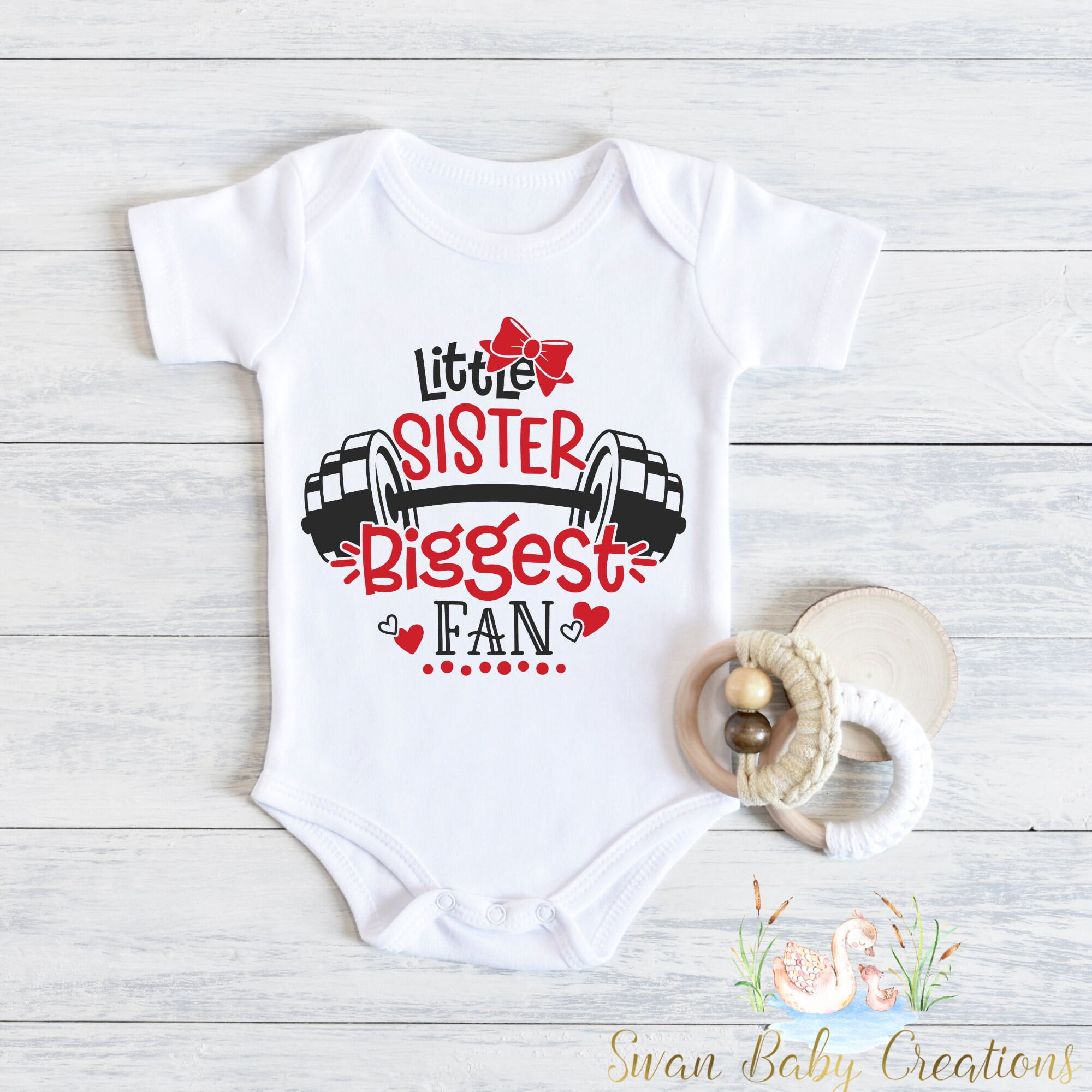 Bella Canvas with Little Sister Biggest Fan Power Lifting Shirt ...