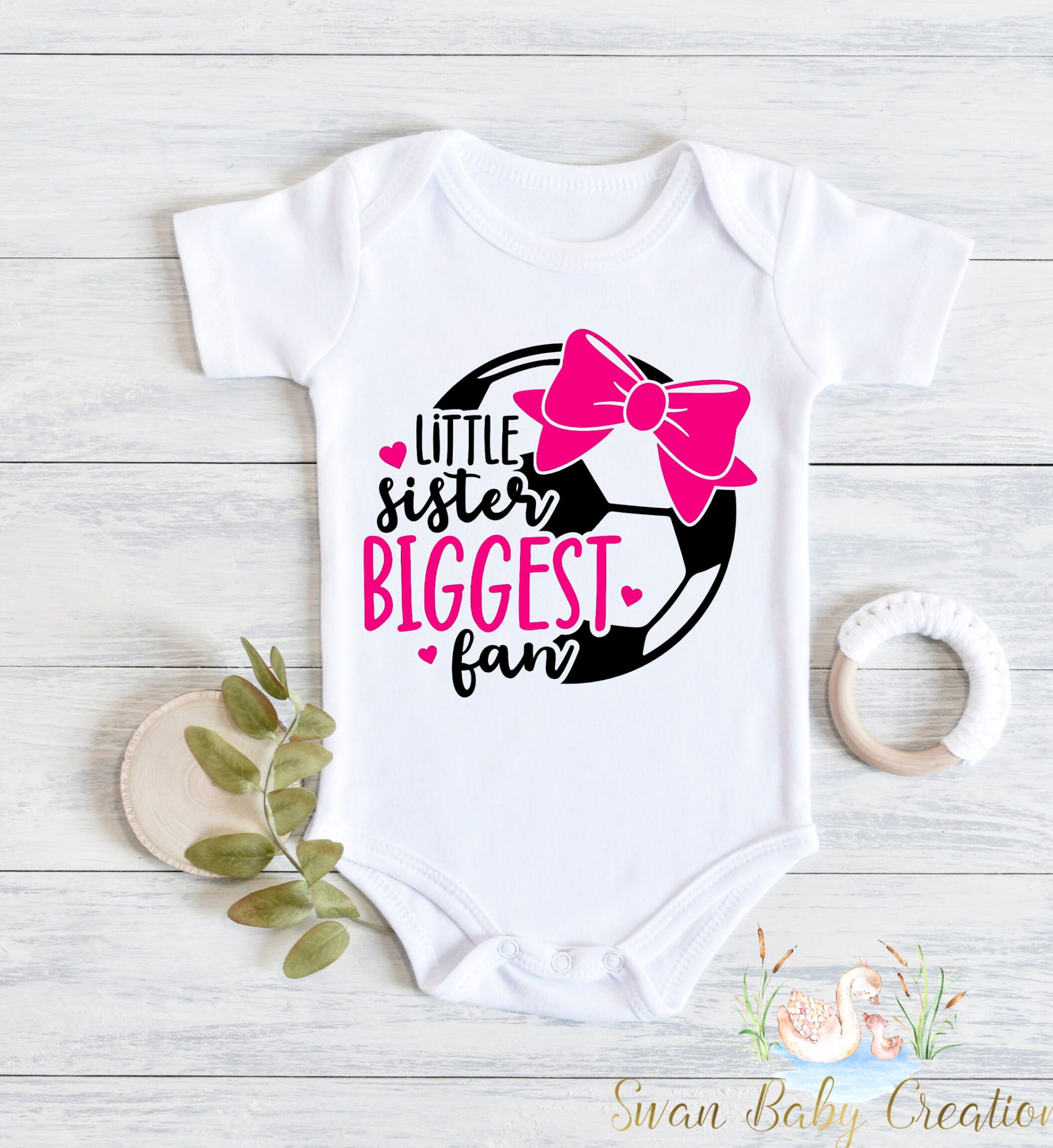 Bella Canvas with Little Sister Biggest Fan Soccer Outfit, Sister Soccer, Soccer Outfit, Newborn ...