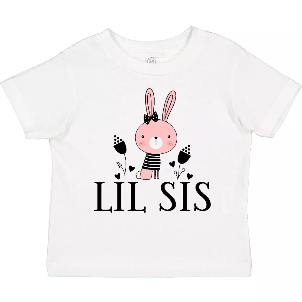Bella Canvas Little Sister Girl Bunny Lil Sis Toddler Shirt Girls ...