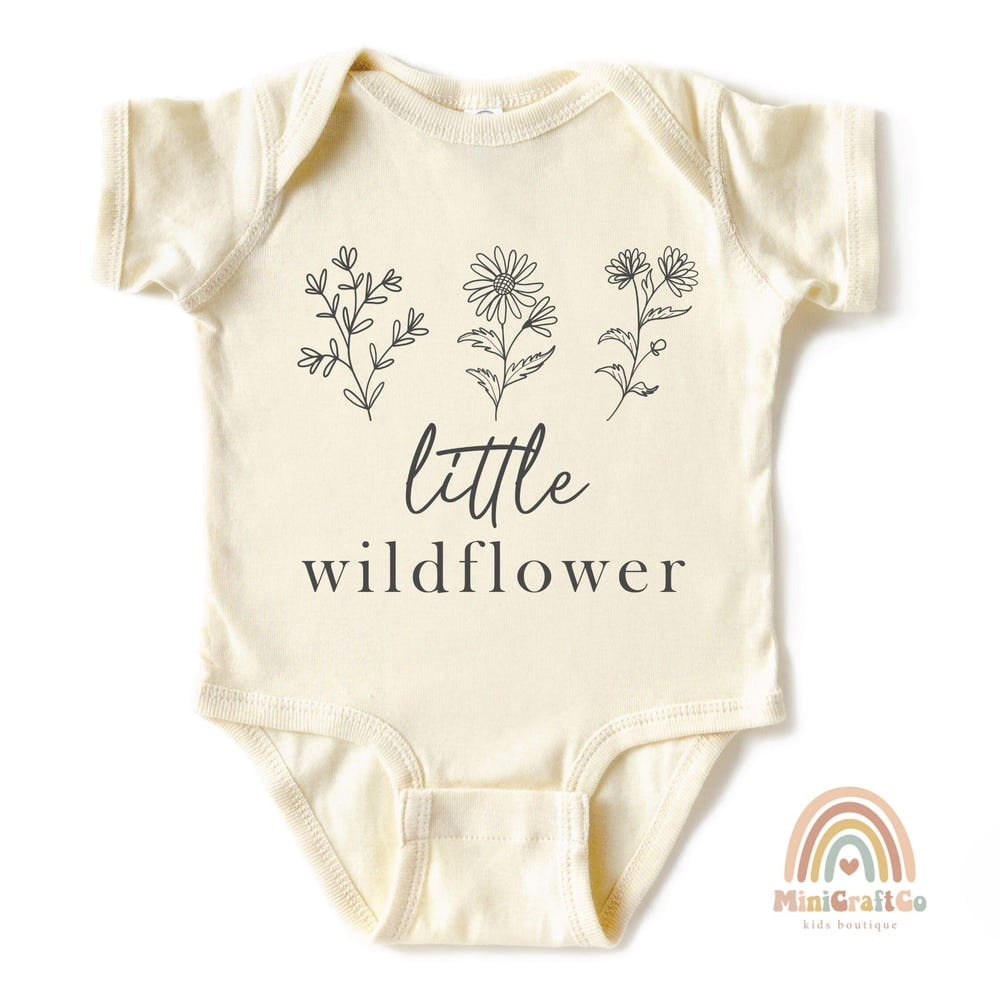 Bella Canvas with Little Wildflower, Baby Shower Gift,Cute Boy Girl Shirt, Boho Baby Girl ...