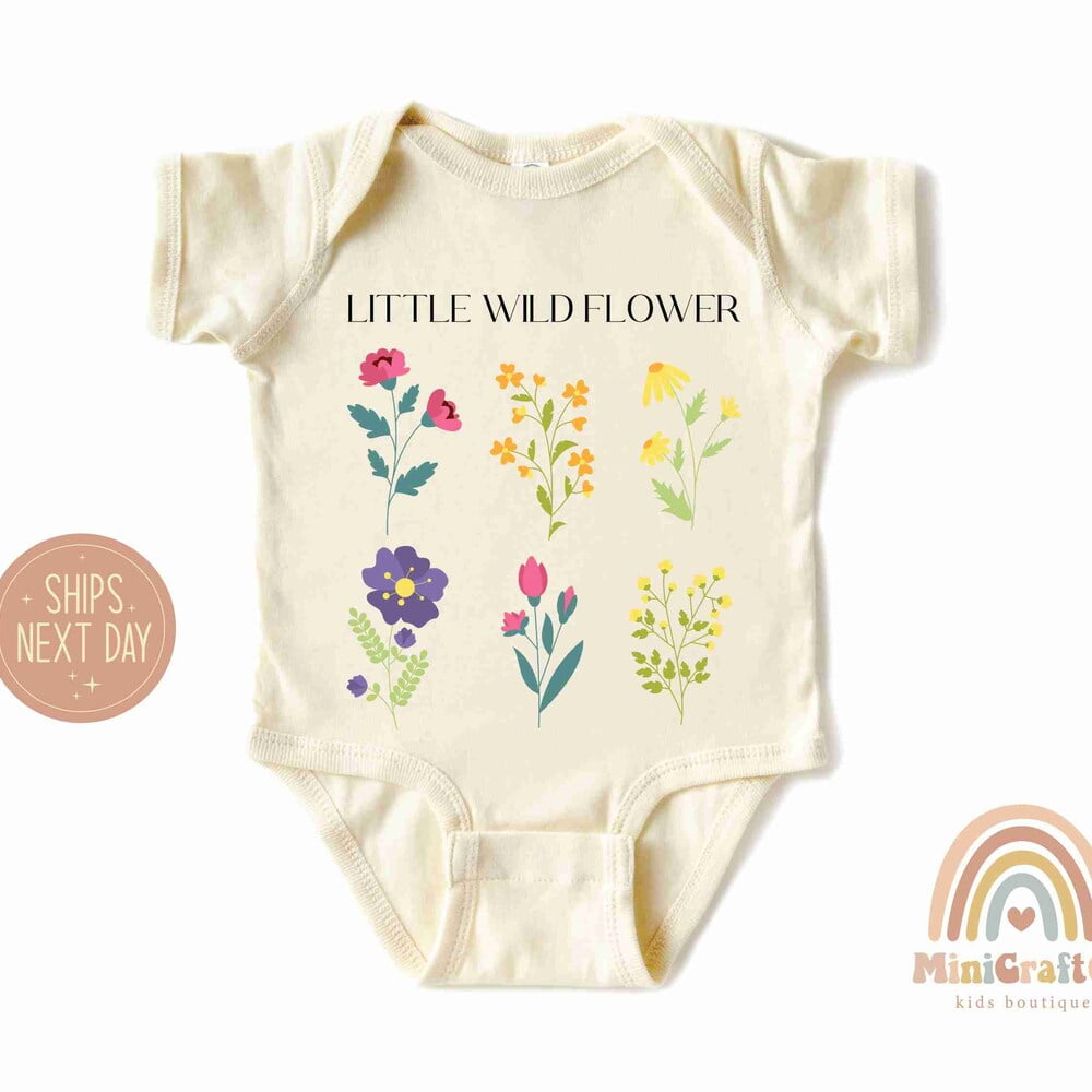 Bella Canvas with Little Wildflower, Flower Baby Tee, Daisy Shirt, Kids Trendy Shirt, Daisy ...