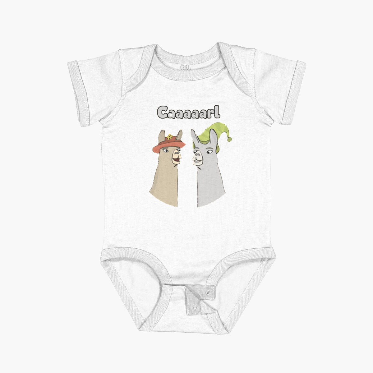 Bella Canvas Llamas With Hats - Caaaarl Short Sleeve Baby One-Piece ...