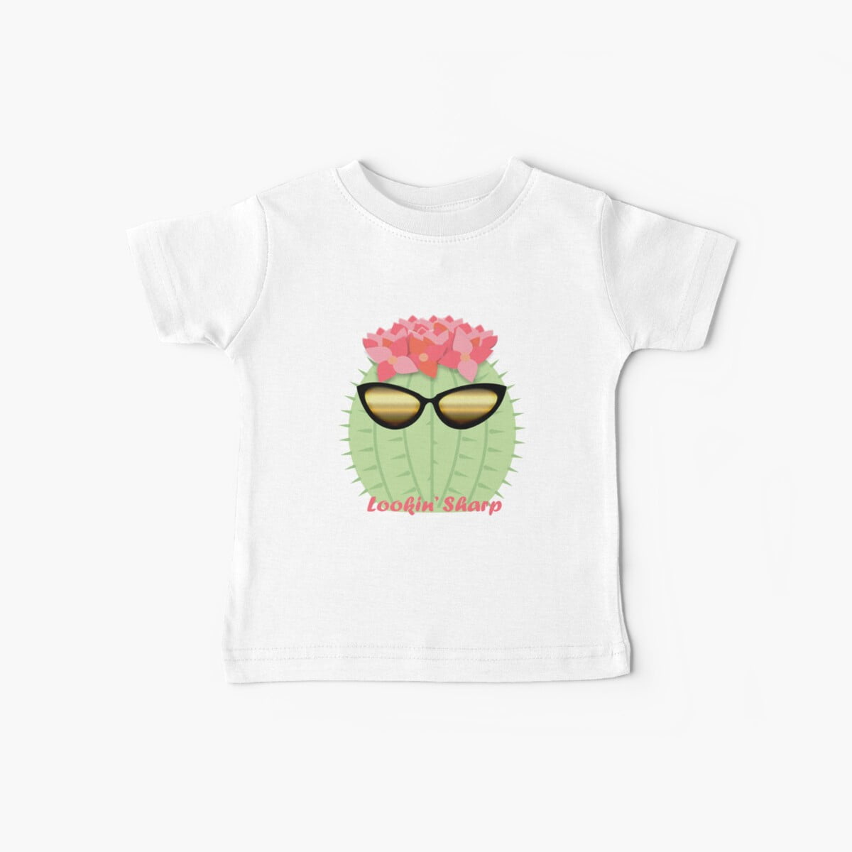 Bella Canvas Lookin' Sharp Blooming Cactus with Sunglasses Baby T-Shirt ...