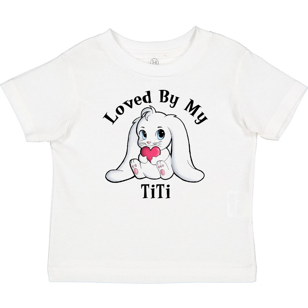 Bella Canvas Loved By My TiTi Bunny Rabbit Toddler Shirt Love Valentines Day Gift Toddler Shirt ...