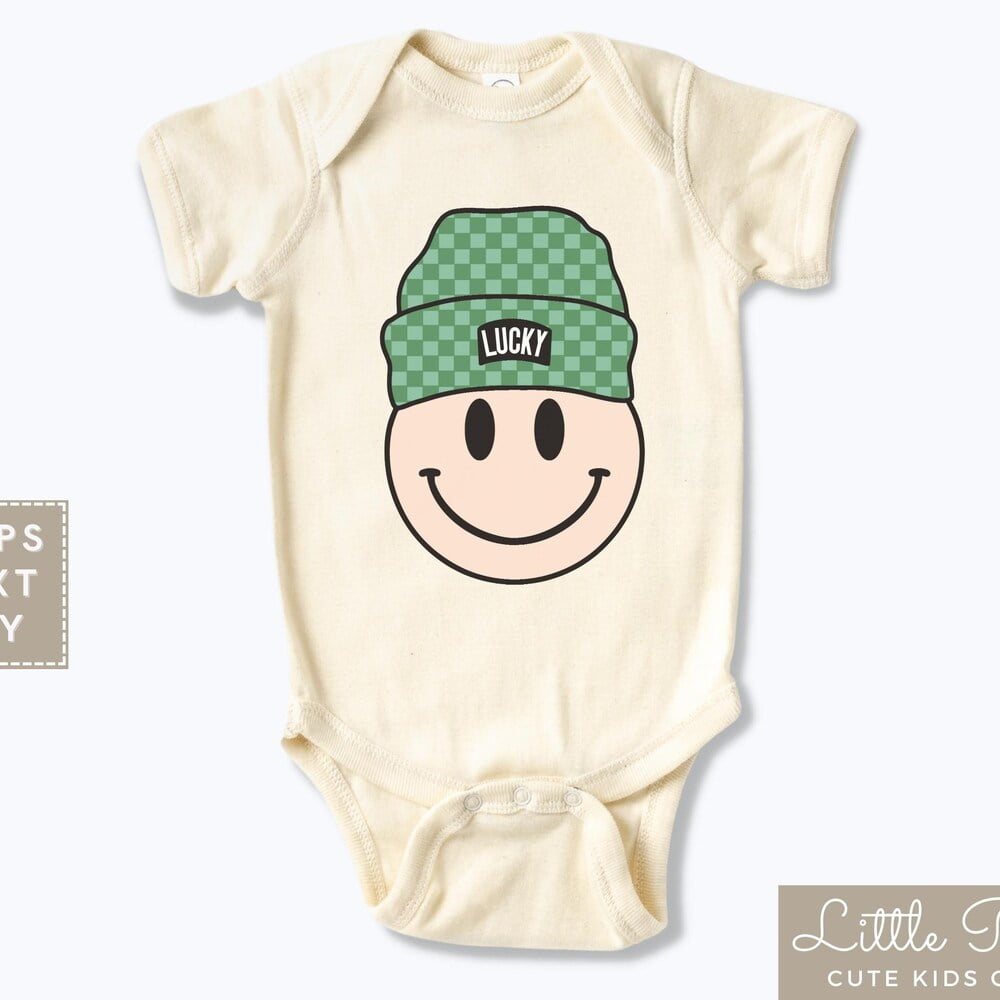 Bella Canvas with Lucky Retro Smiley Face, St. Patrick'S Kids Shirt ...