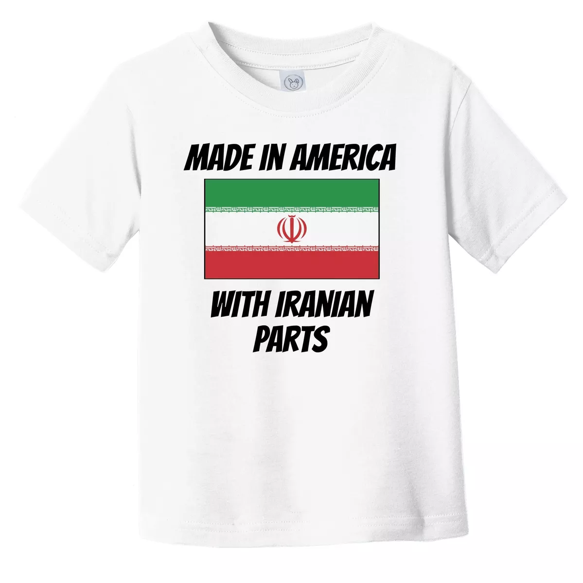 Bella Canvas Made In America With Iranian Parts Iran Flag Funny Toddler ...