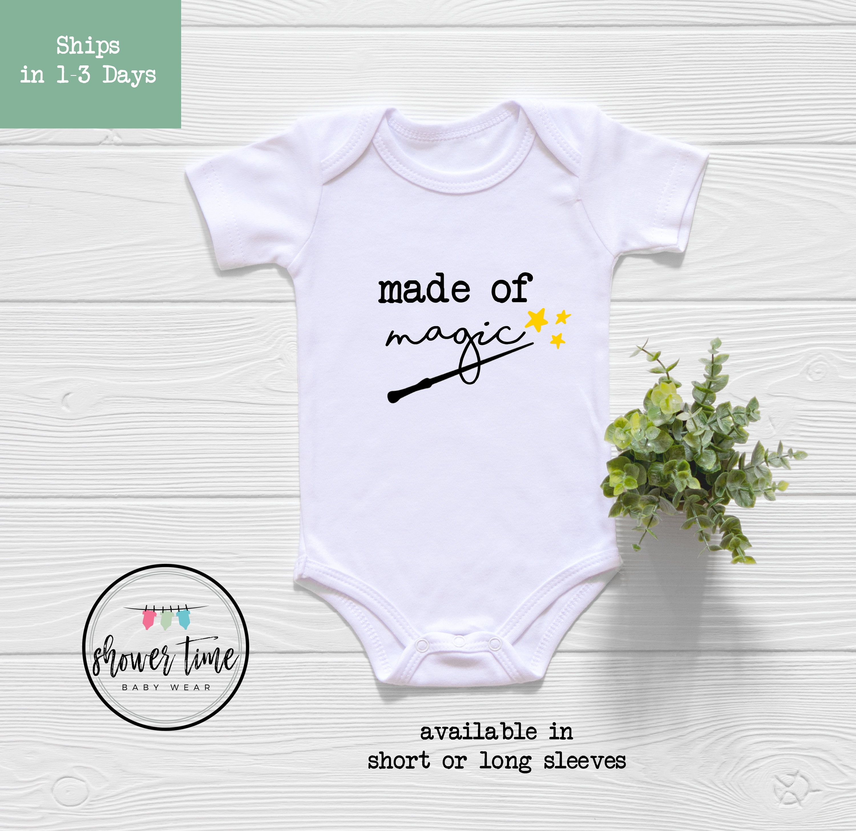 Bella Canvas with Made Of Magic, Magic Baby Shower Gift, Cute Baby ...