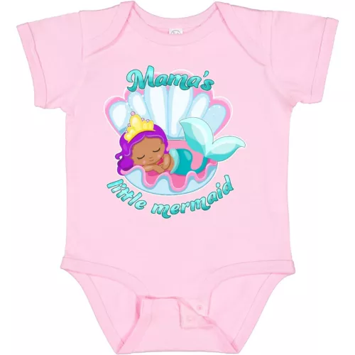 Bella Canvas Mama's Little Mermaid Baby Bodysuit Mermaids Kids Mama ...