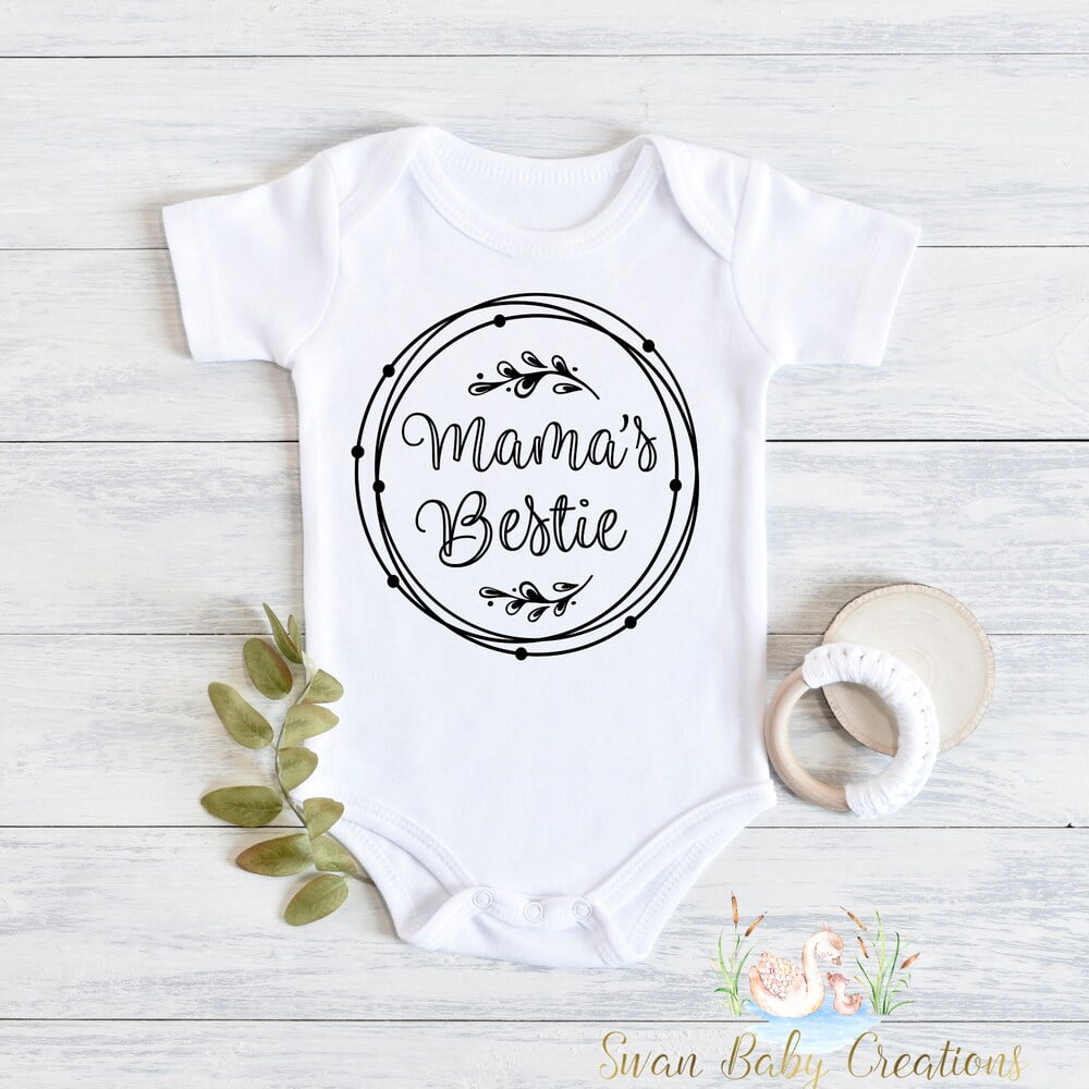 Bella Canvas with Mamas Bestie, Mothers Day Unisex, Baby Shower Gift, Baby Announcement, Boho ...