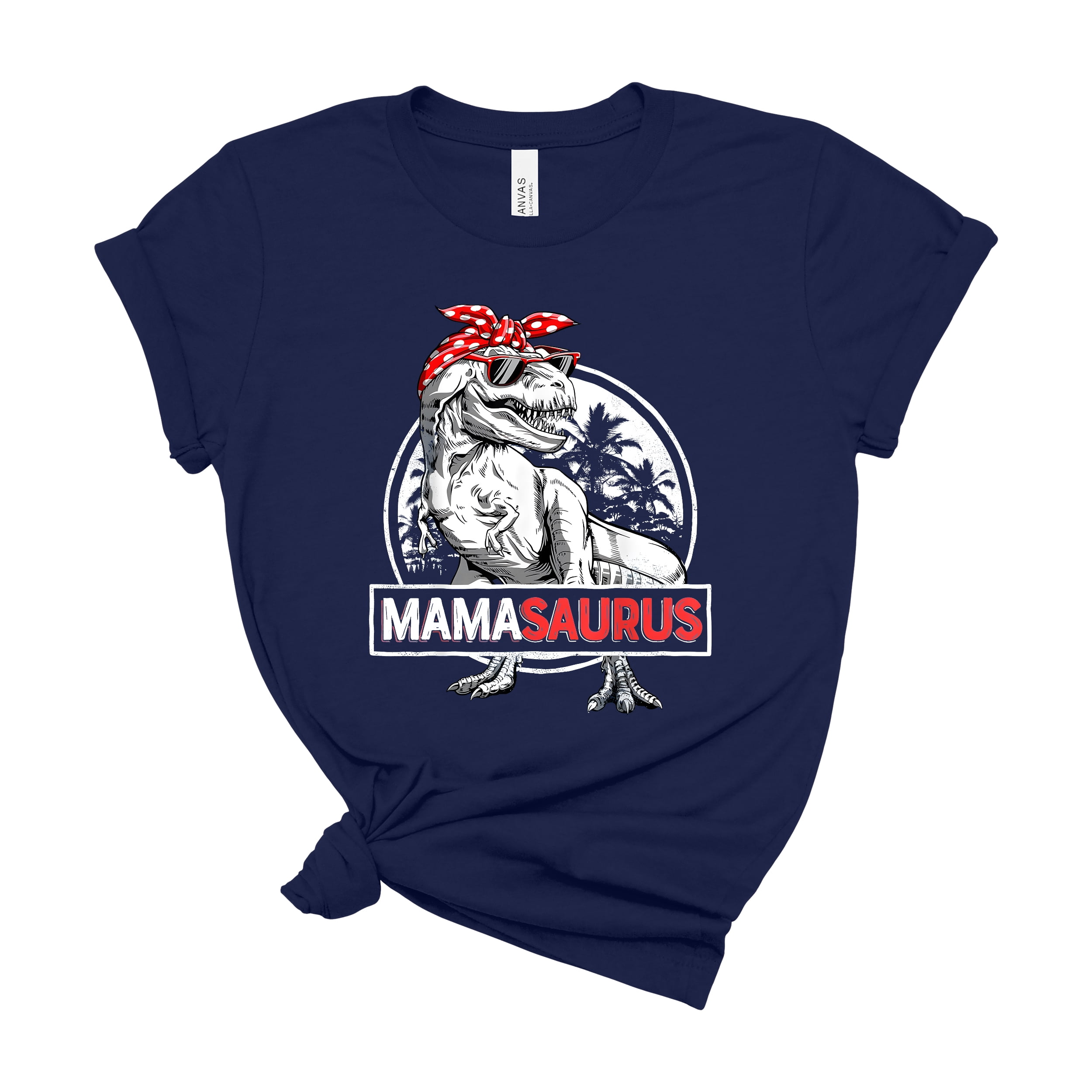 Bella Canvas Mamasaurus T Shirt Funny Dinosaur Family Mom Gift Tee ...