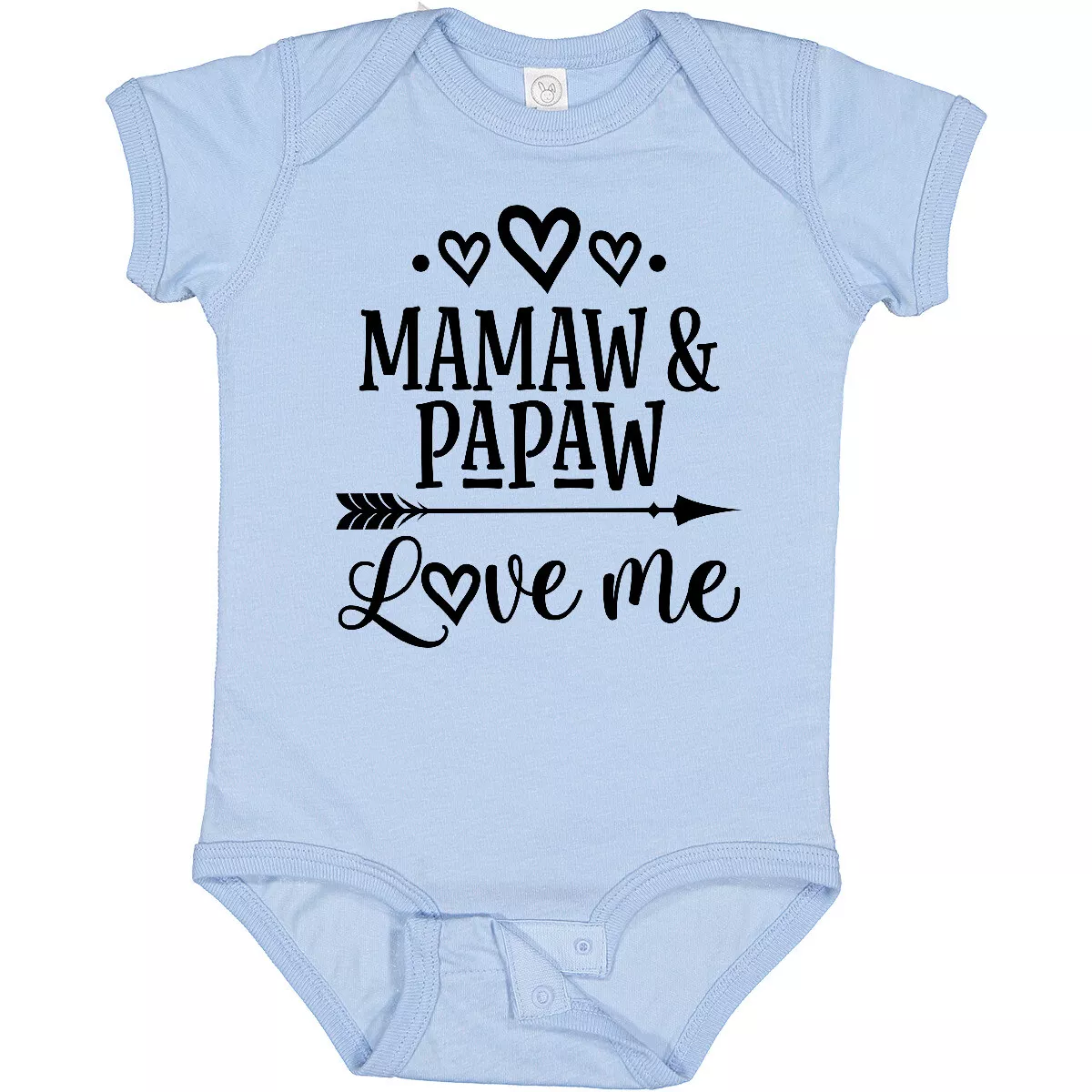 Bella Canvas Mamaw And Papaw Love Me Baby Bodysuit Childs Shower One-Piece Infant Baby Bodysuit ...