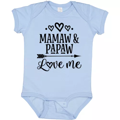 Bella Canvas Mamaw And Papaw Love Me Baby Childs Shower One-piece ...