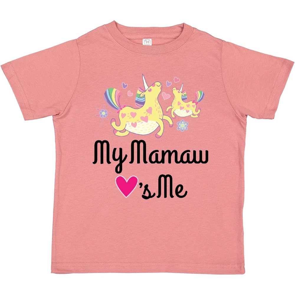 Bella Canvas Mamaw Loves Me Girl Unicorn Toddler Shirt Cute Granddaughter Baby Toddler Shirt ...