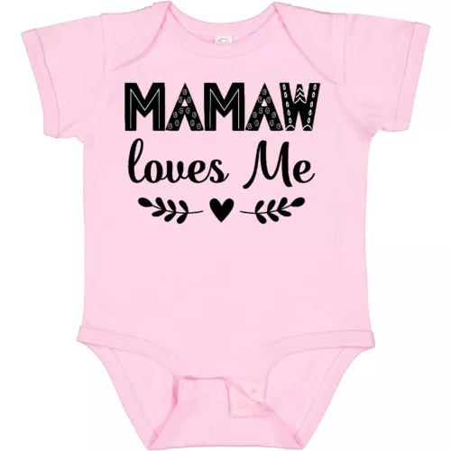 Bella Canvas Mamaw Loves Me Grandchild Outfit Infant Creeper Granddaughter Cute Hws Bodysuit ...