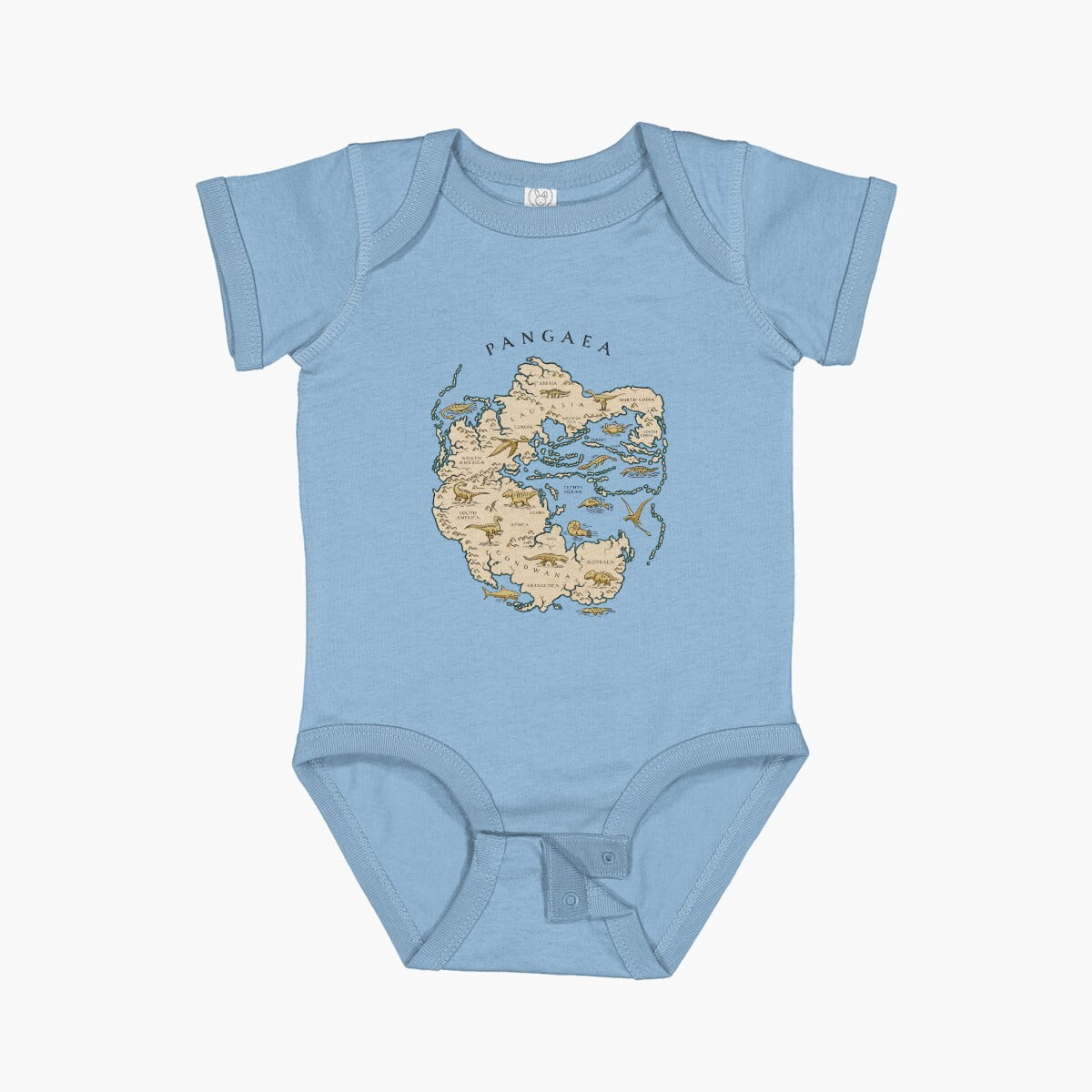Bella Canvas Map Of The Supercontinent Pangaea Short Sleeve Baby One ...