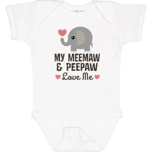 Bella Canvas Meemaw And Peepaw Love Me Grandchild Baby Bodysuit Childs Grandbaby Bodysuit ...