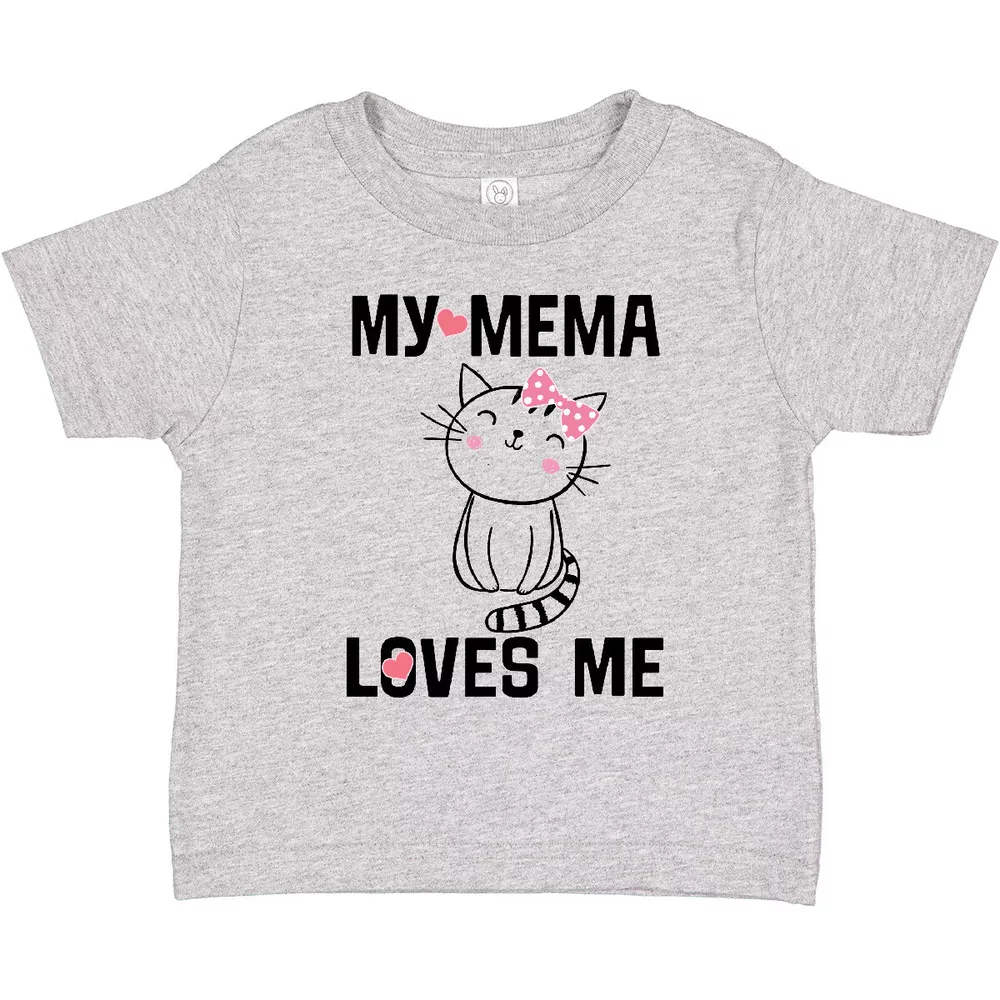Bella Canvas Mema Loves Me Girls Grandchild Cat Toddler Shirt Childs Girl New Kid Toddler Shirt ...