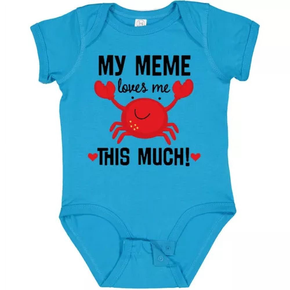 Bella Canvas Meme Loves Me Grandson Baby Grandkids Boys Girls Cute Apparel Bodysuit - Walmart.com
