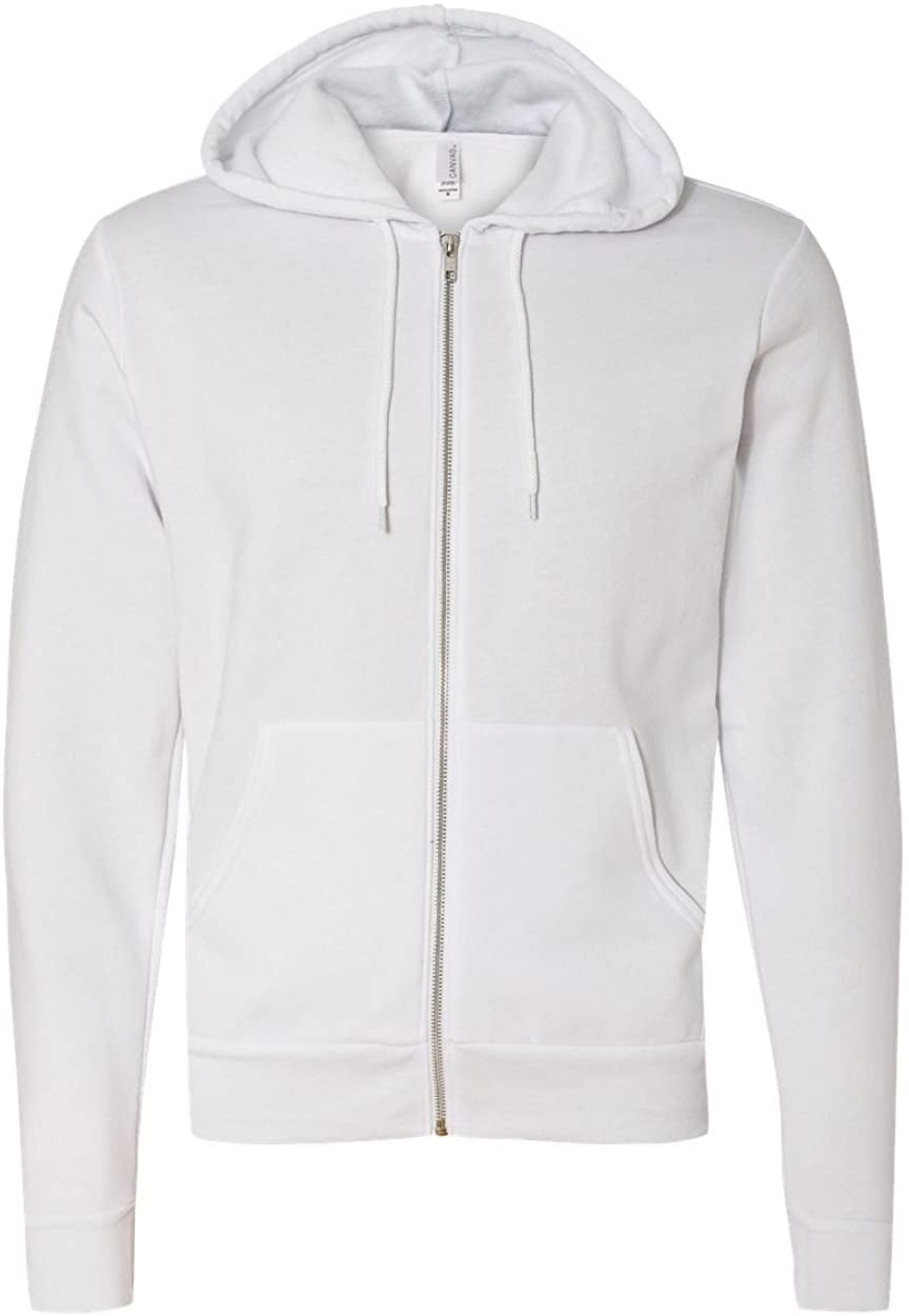 Bella Canvas Men's 3739 Unisex Poly-Cotton Fleece Full-Zip Hoodie ...