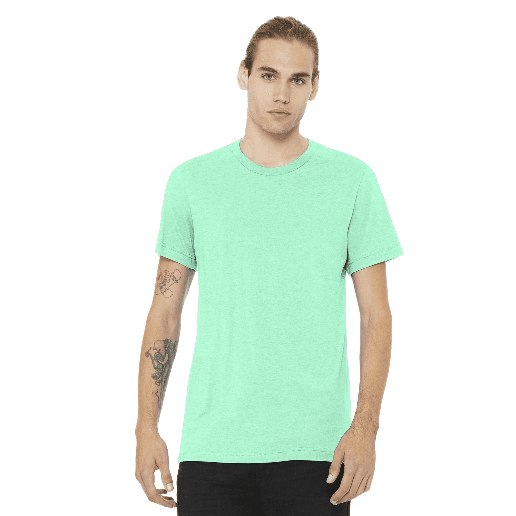 Bella Canvas Men's Jersey T-Shirt, CVC Short Sleeve Crewneck Heather ...