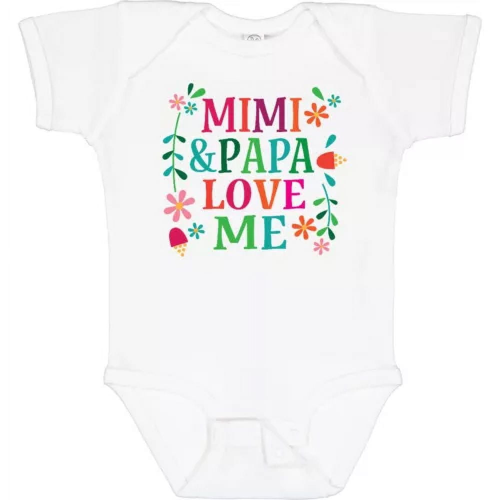 Bella Canvas Mimi And Papa Love Me Baby Bodysuit Cute Apparel Flowered ...