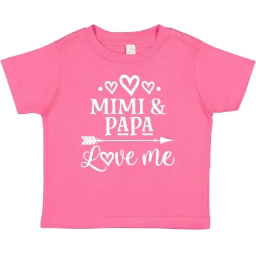 Bella Canvas Mimi And Papa Love Me Baby Toddler Shirt Grandbaby Clothes Childs Valentine ...