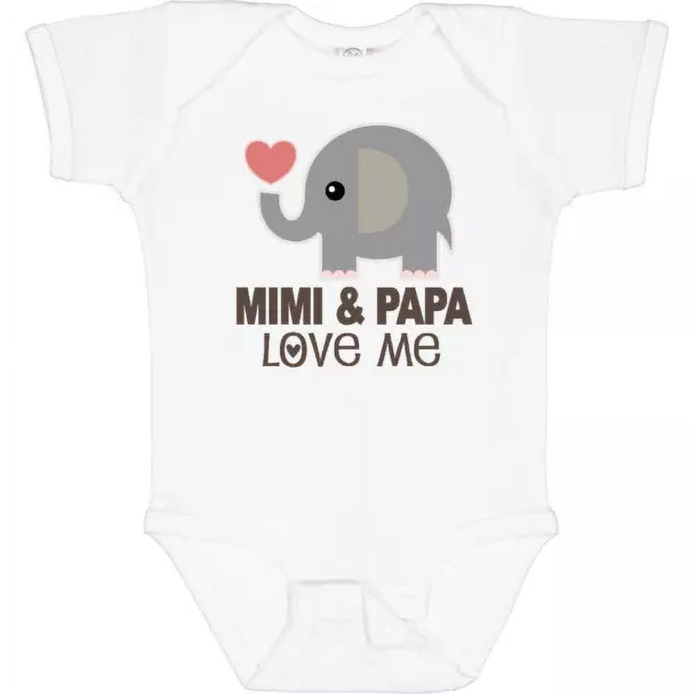 Bella Canvas Mimi And Papa Love Me Elephant Baby Grandkids Grandchild Boy Bodysuit - Walmart.com