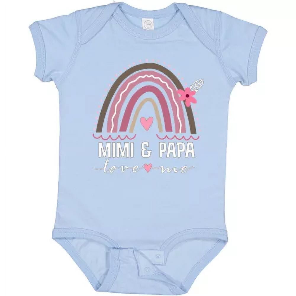 Bella Canvas Mimi And Papa Love Me Rainbow Baby Grandkids Girls From Hws Bodysuit - Walmart.com