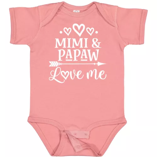 Bella Canvas Mimi And Papaw Grandchild Baby Bodysuit Grandbaby Boy Girl Childs From Baby ...