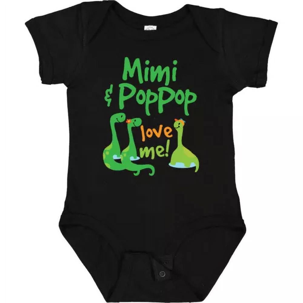 Bella Canvas Mimi And Poppop Love Me Grandson Dinosaur Baby Bodysuit Grandkids Hws Baby Bodysuit ...