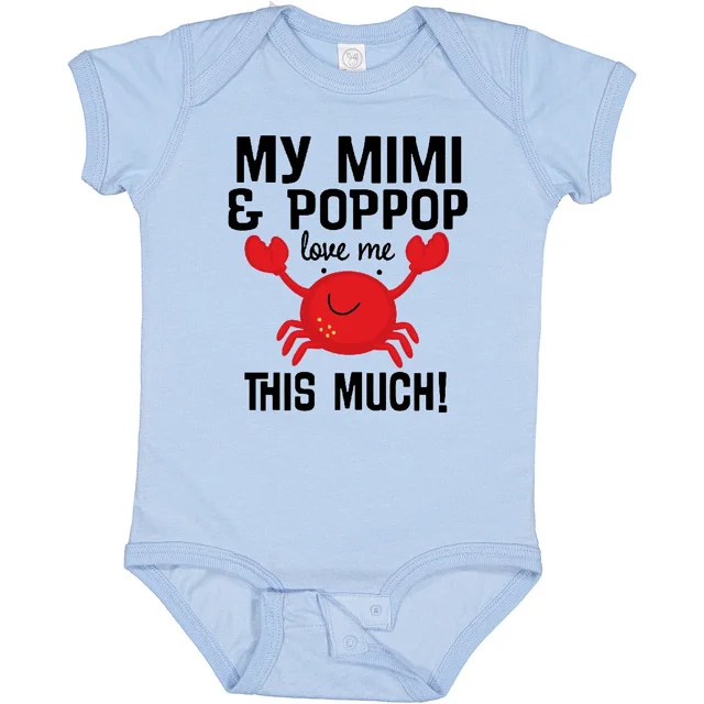 Bella Canvas Mimi And Poppop Love Me Infant Creeper Grandma Grandpa Grandparents Baby Bodysuit ...