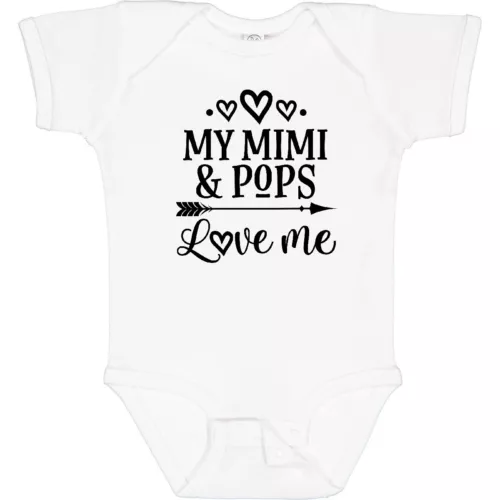 Bella Canvas Mimi And Pops Love Me Baby Bodysuit Childs Girl One-piece Infant Hws Bodysuit ...