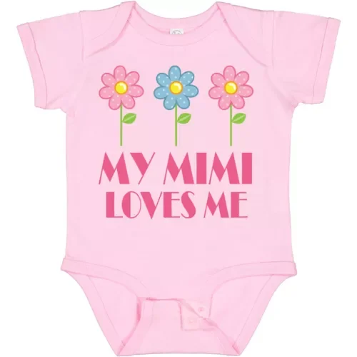 Bella Canvas Mimi Loves Me Daisies Infant Creeper Grandma Granddaughter ...