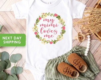 Bella Canvas Mimi Onesie, My Mimi Loves Me Baby Onesie,Boho Baby Onesie, New Mimi Baby Onesie ...