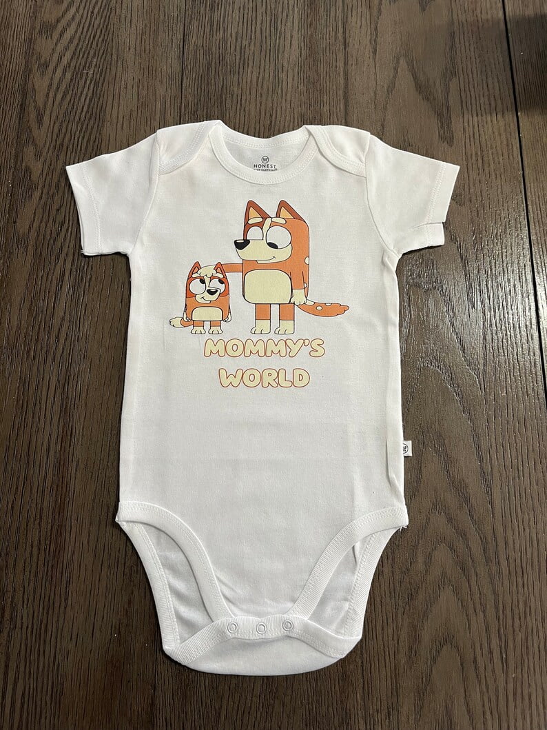 Bella Canvas with Mommy'S World Bluey, Baby Bluey Clothes, Baby Bluey ...