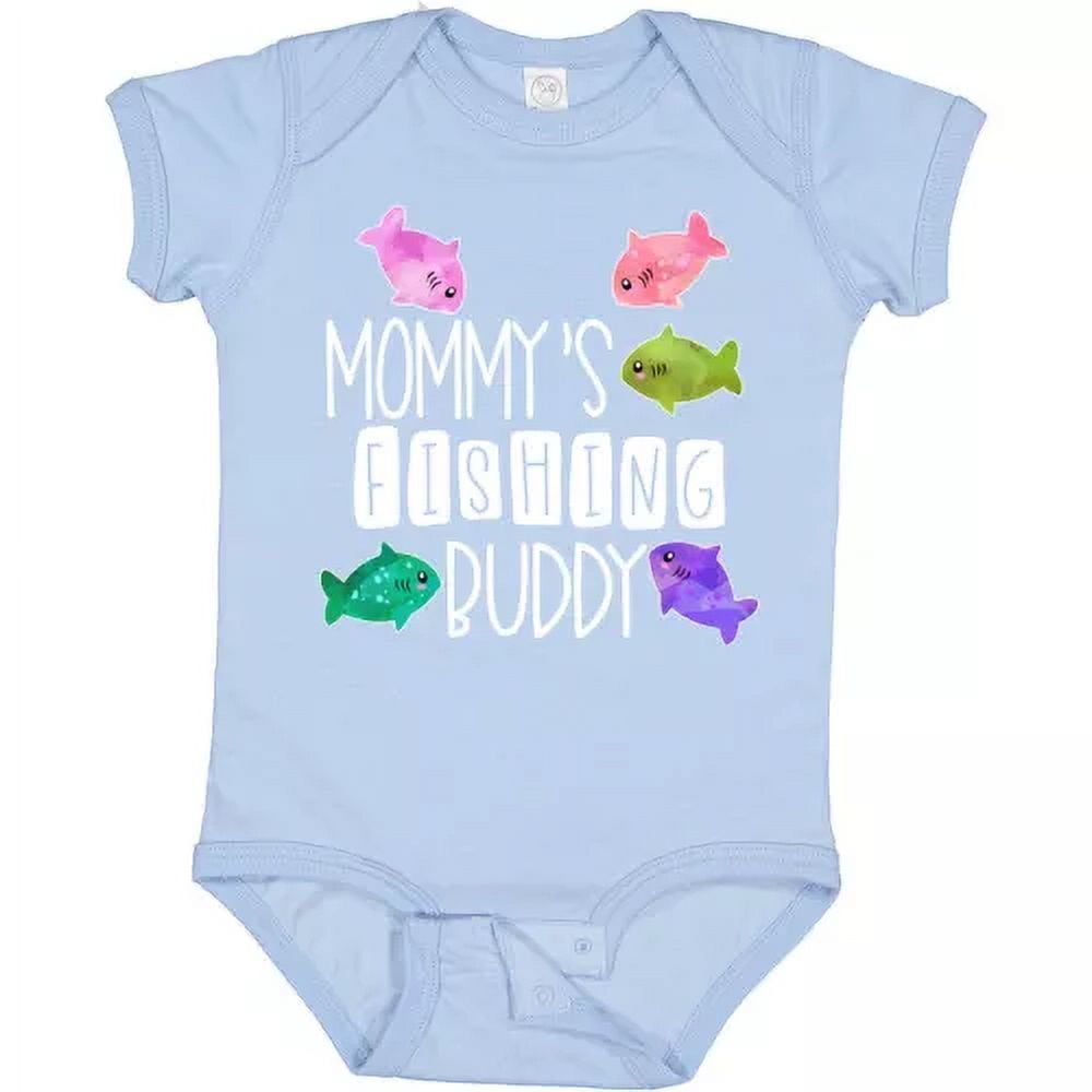 Bella Canvas Mommy's Fishing Buddy With Colorful Fish Baby Kids Mommy ...
