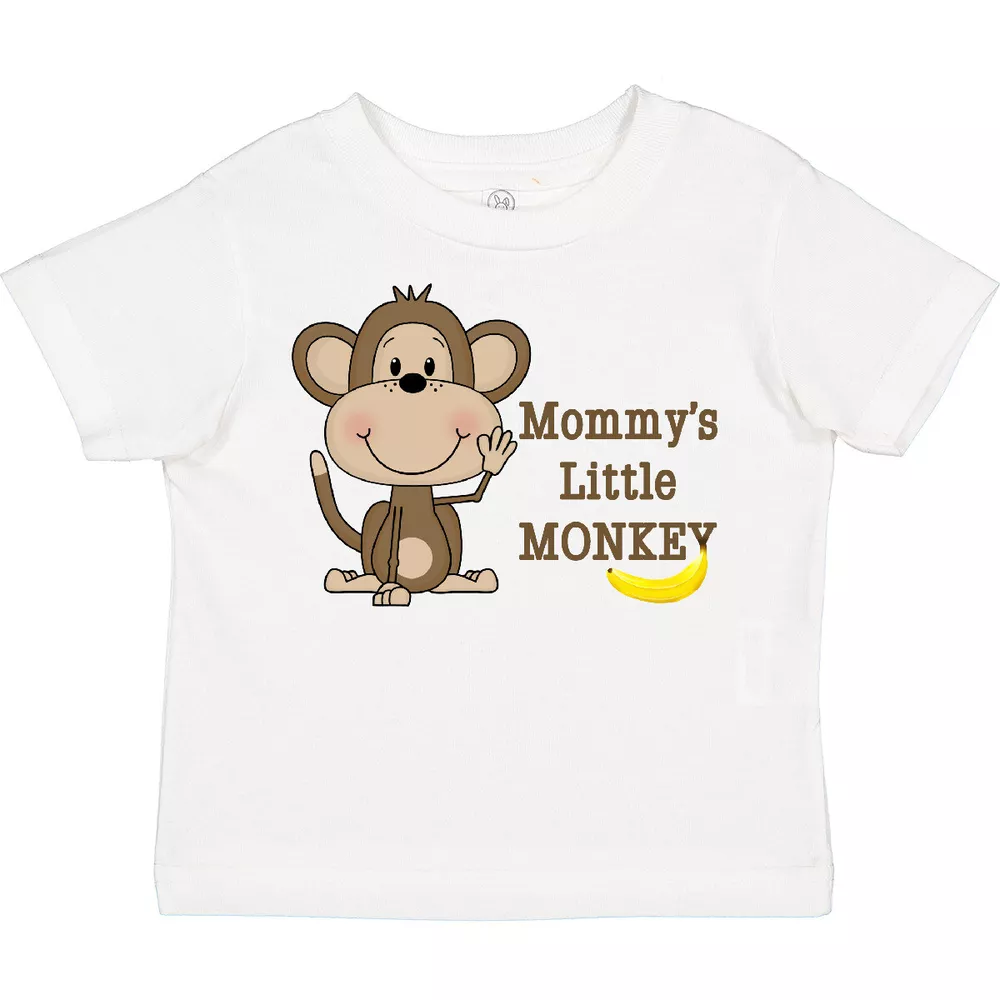Bella Canvas Mommy's Little Monkey Toddler Shirt Mommy Banana Child Preschooler Toddler Shirt ...