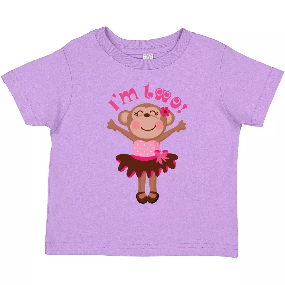 Bella Canvas Monkey 2nd Birthday Gift For Girl Toddler Shirt Im Girls ...