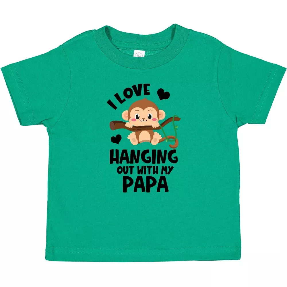 Bella Canvas Monkey I Love Hanging Out With My Papa Baby Toddler Shirt ...