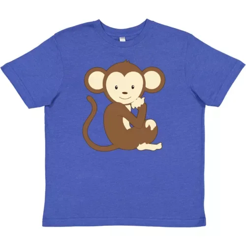 Bella Canvas Monkey Thinking Thinker Cute Animal Zoo Kids Child Toddler ...