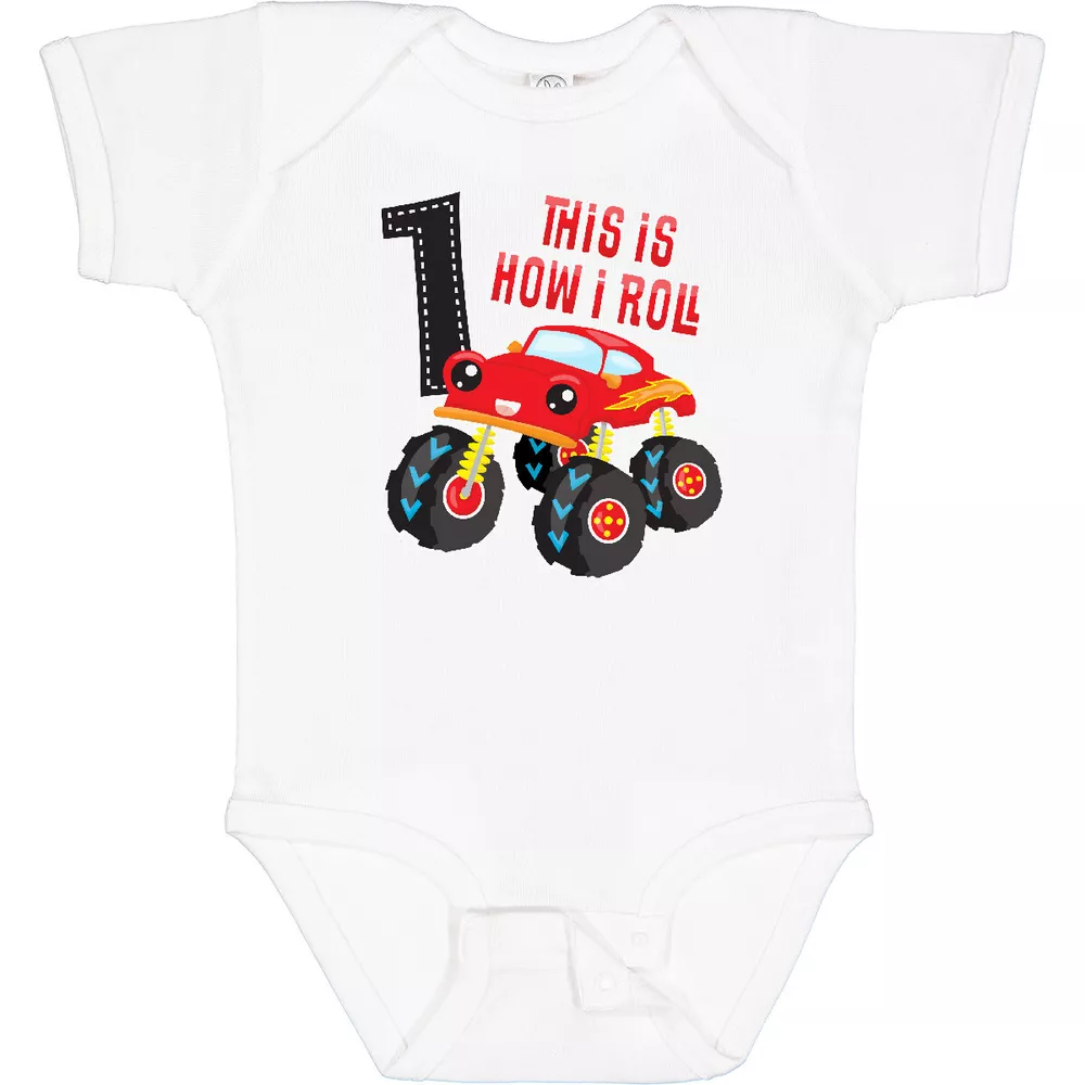 Bella Canvas Monster Truck How I Roll 1st Birthday Infant Creeper ...