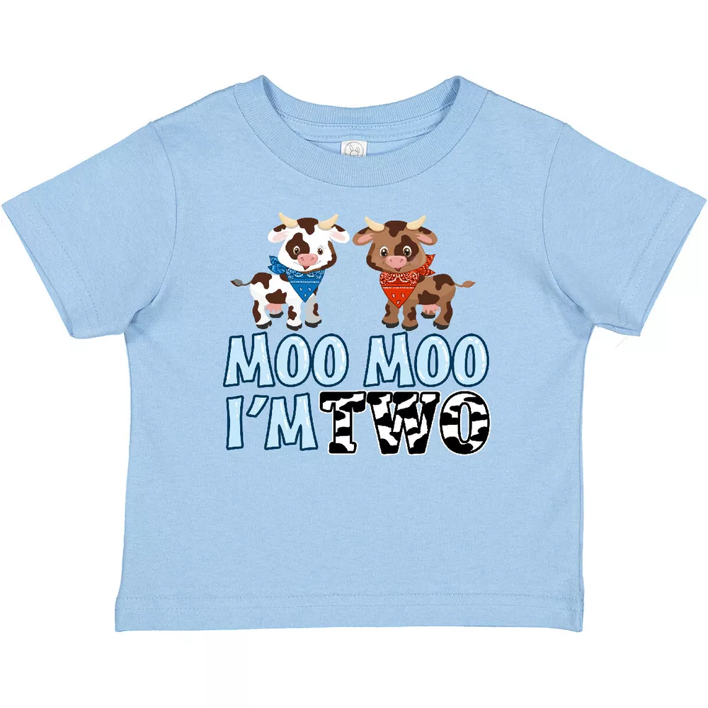Bella Canvas Moo Moo I'm 2 With Cute Holstein Cows Baby Toddler Shirt ...